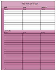 21 Free Sign-Up Sheet Templates - Mike's Templates