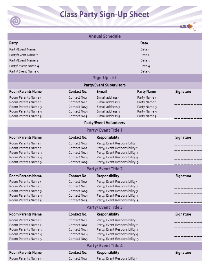 21 Free Sign-Up Sheet Templates - Mike's Templates