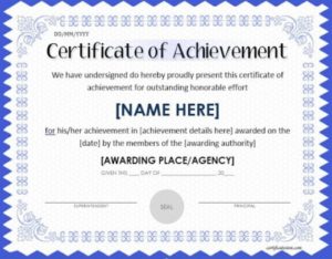 20 Free Certificate Of Achievement Templates - Mike's Templates