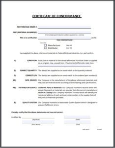 15 Free Certificate of Conformity Templates - Mike's Templates