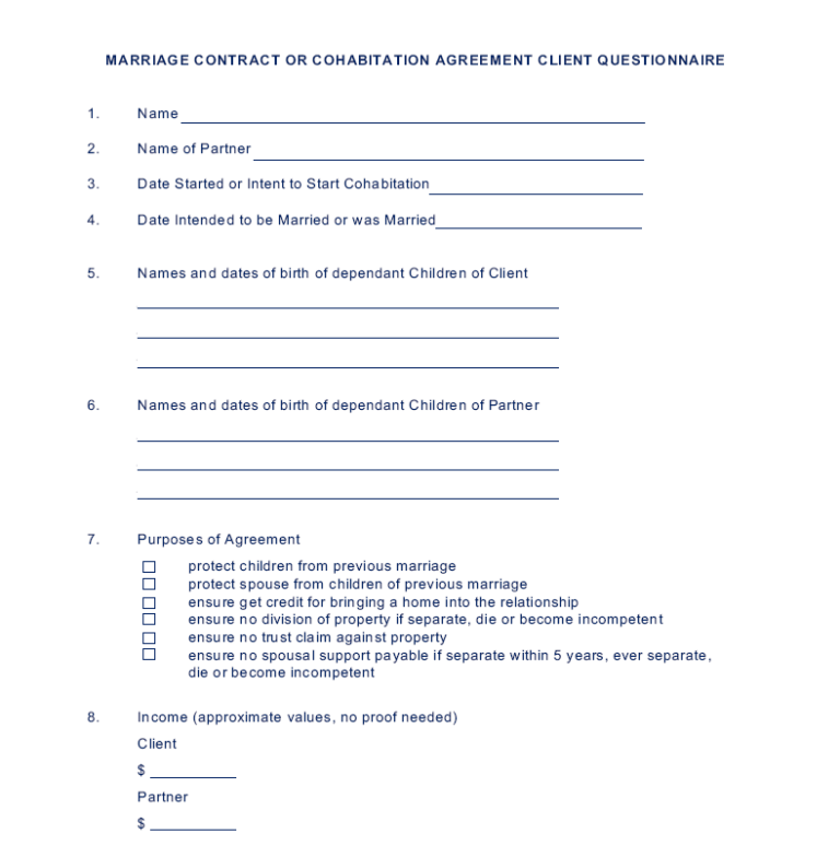 15 Free Marriage Contract Templates - Mike's Templates