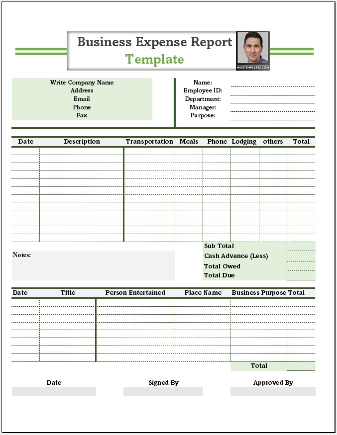 Business Expense Report Templates – Mike's Templates