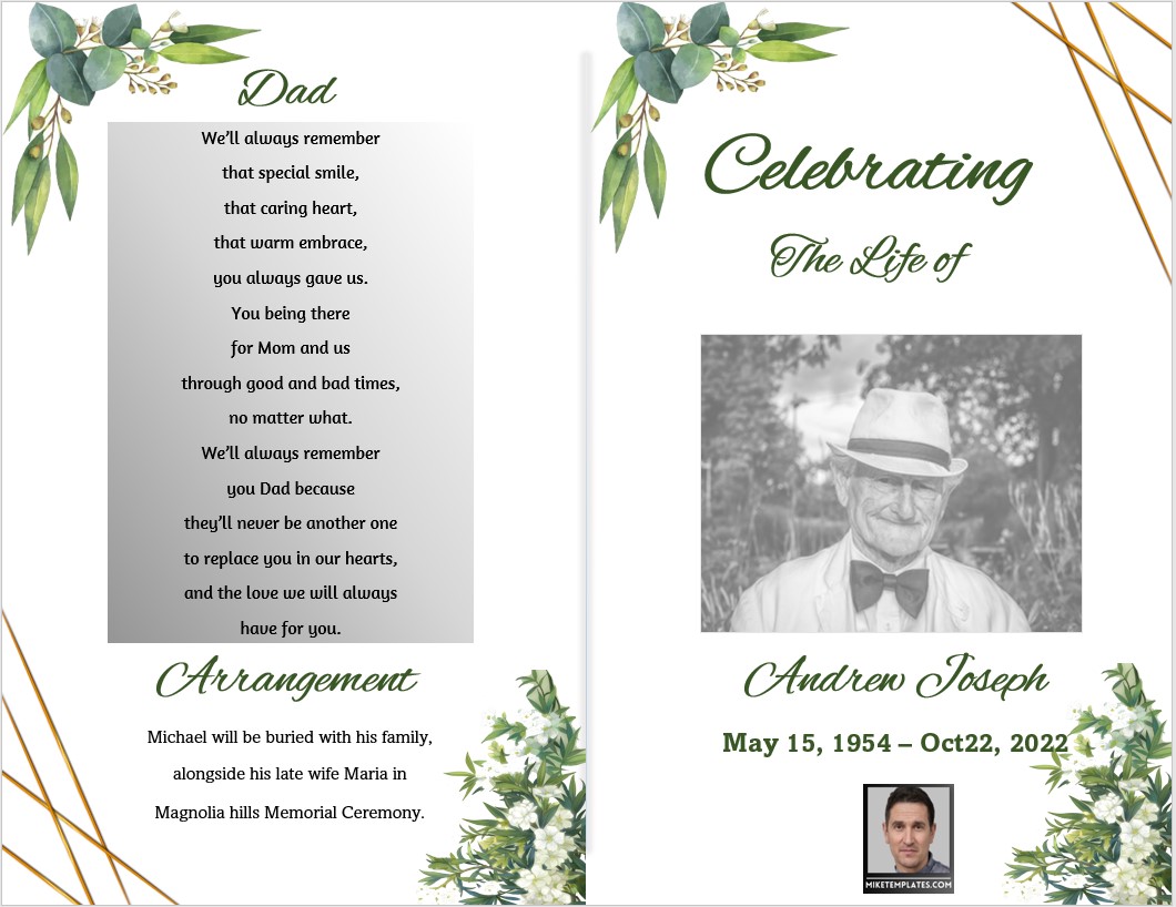 12 Free Funeral Program Templates Word Excel Formats